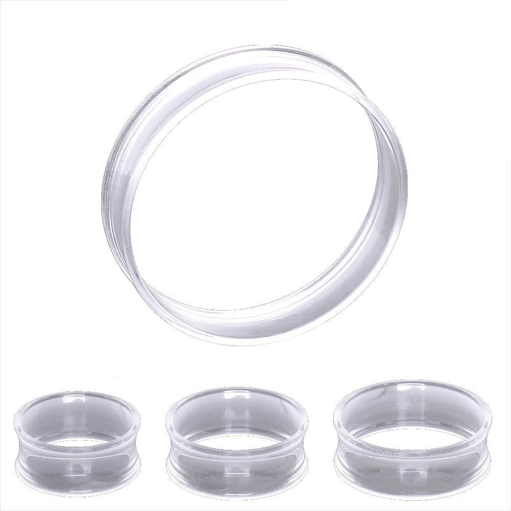 Pierced Owl UV Acrylic Thin Walled Clear Tunnel Plug Earrings, Sold as a Pair (25mm (1"))