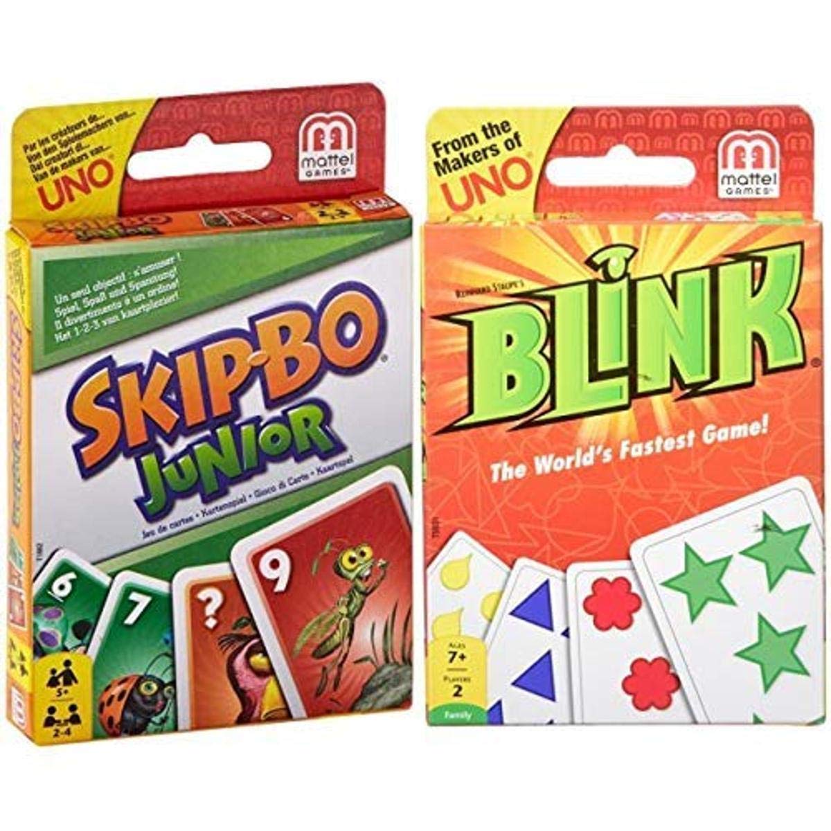 Mattel Games Skip-Bo Junior Card Game AND Mattel Games Blink – The World’s Fastest Game!