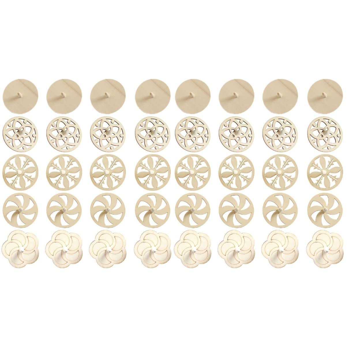 Toyvian 40 Pieces Wooden Wooden Spinning Tops Unfinished Wood Spinning Tops Kids Spinning Tops Toys Spinning Tops DIY