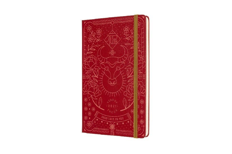 Moleskine Limited Edition Year of the Ox Notebook, Hard Cover, Large (5" x 8.25"), Ruled/Lined, Red, 240 Pages