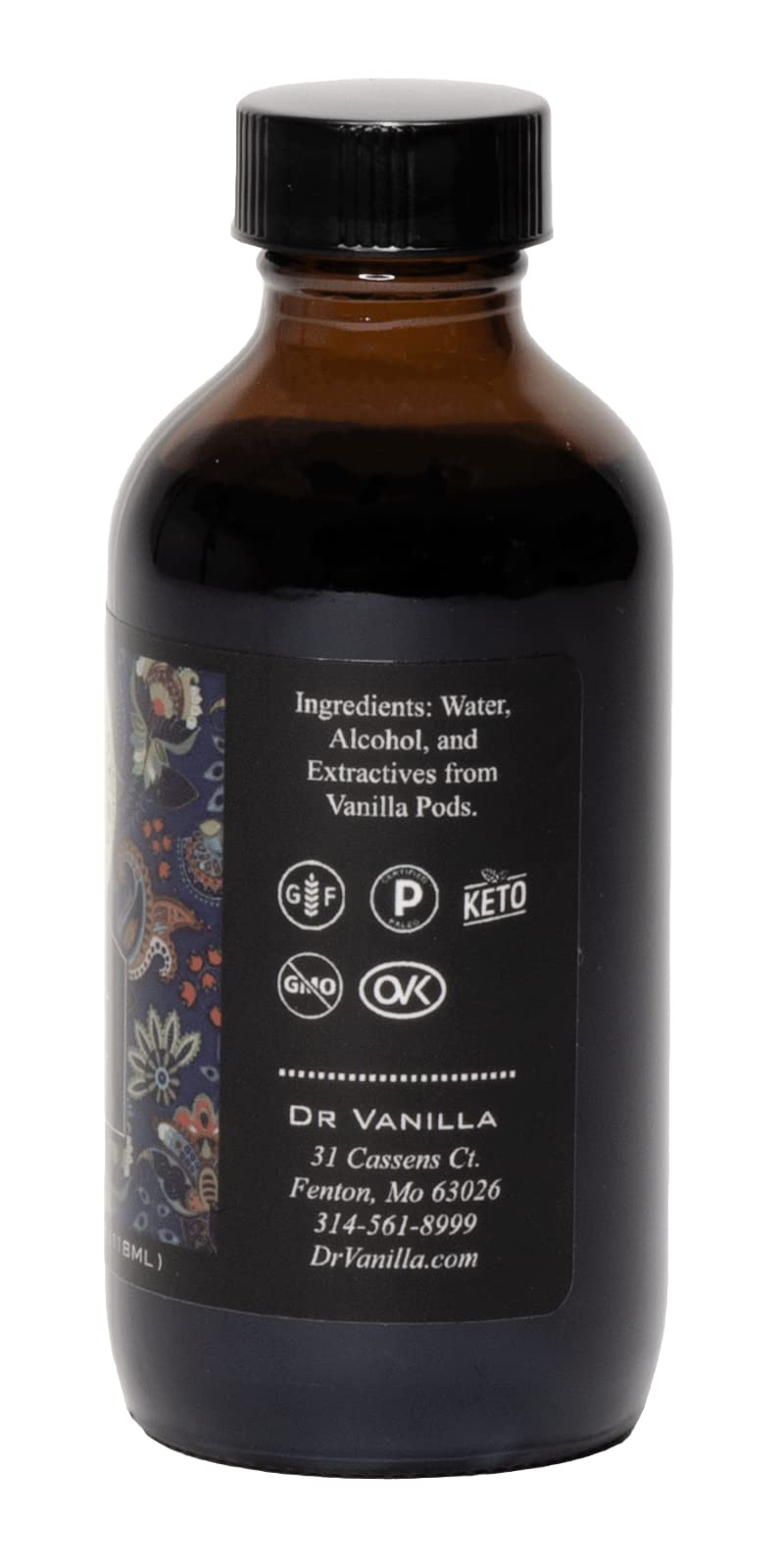 Natural Vanilla Extract (4oz) - Bourbon, Madagascar, Kosher, Sugar free, GMO free, gluten free, and additive free