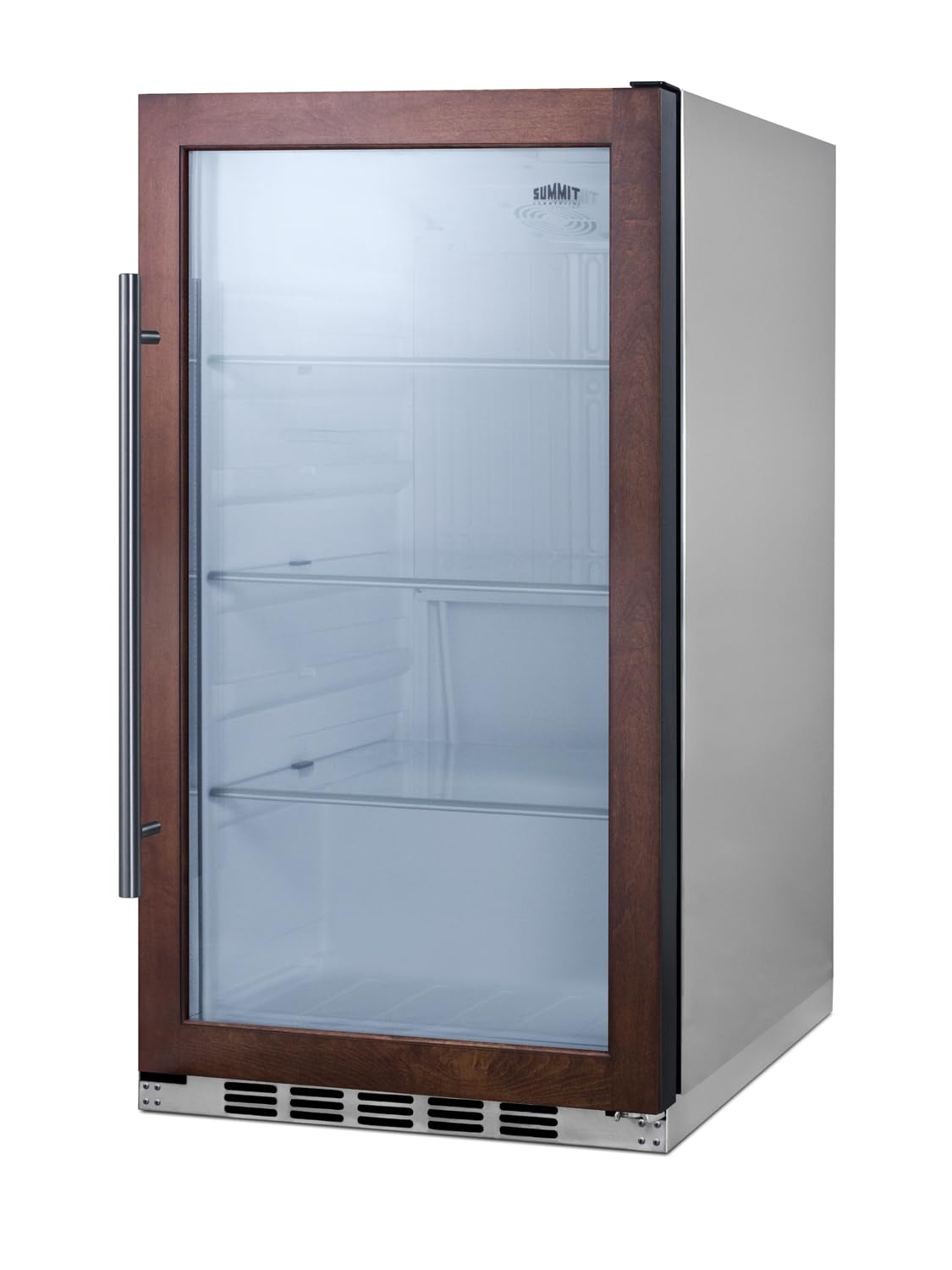 Summit Appliance SPR489OSCSSPNR Commercially Approved Shallow Depth Indoor/Outdoor Beverage Cooler for Built-in or Freestanding Use with Panel-Ready Door Trim, Glass Door and Stainless Steel Cabinet