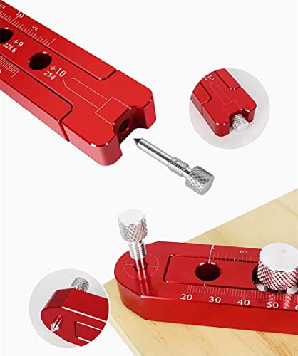 Woodworking Aluminum Alloy Circular Drawing Tool,Fixed-Point Marking Gauge Woodworking Compass Scribe,Metric/British,Adjustable Carpenter Arc Drawing Ruler