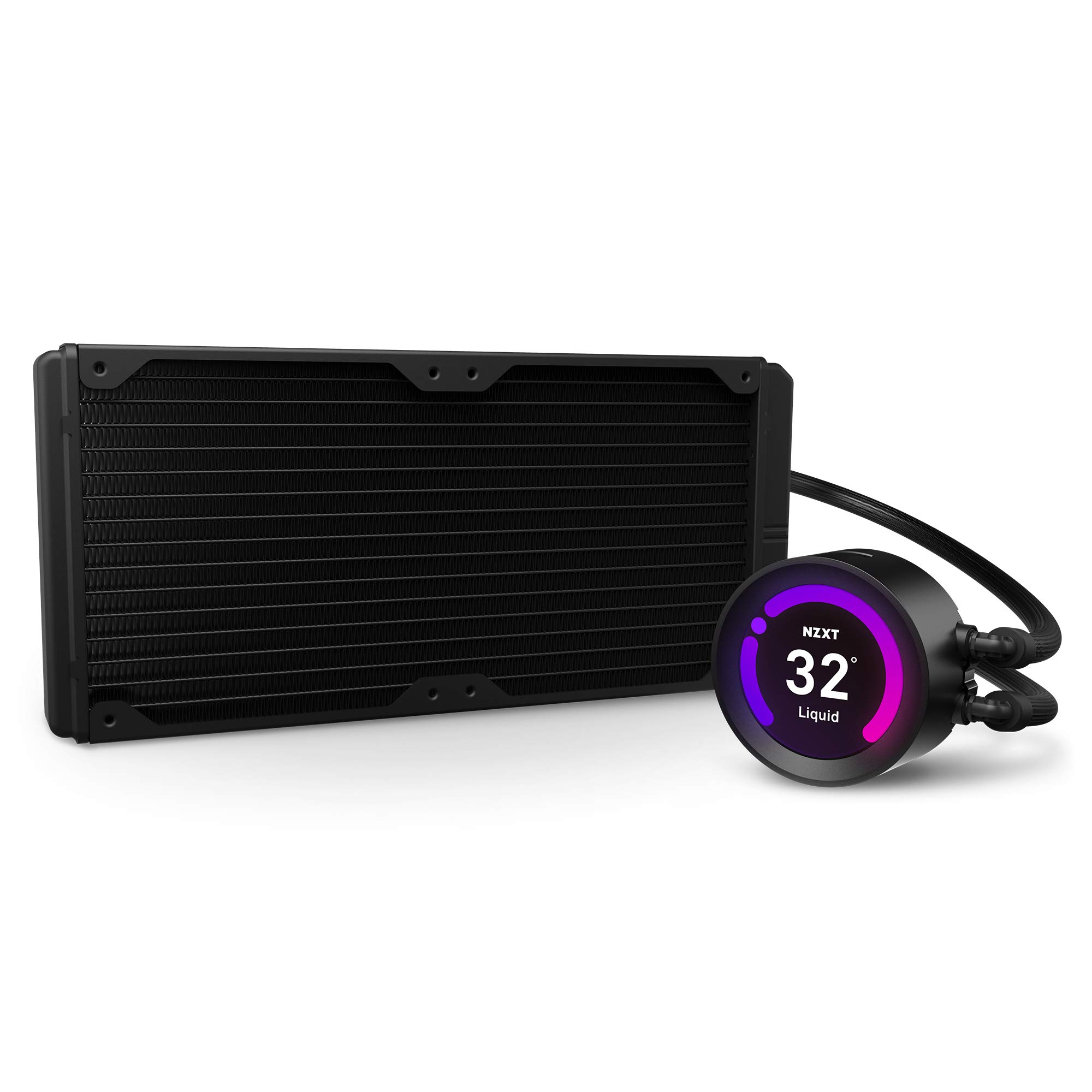 NZXT Kraken Z63 280mm - RL-KRZ63-01 - AIO RGB CPU Liquid Cooler - Customizable LCD Display - Improved Pump - Powered by CAM V4 - RGB Connector - AER P 140mm Radiator Fans (2 Included)
