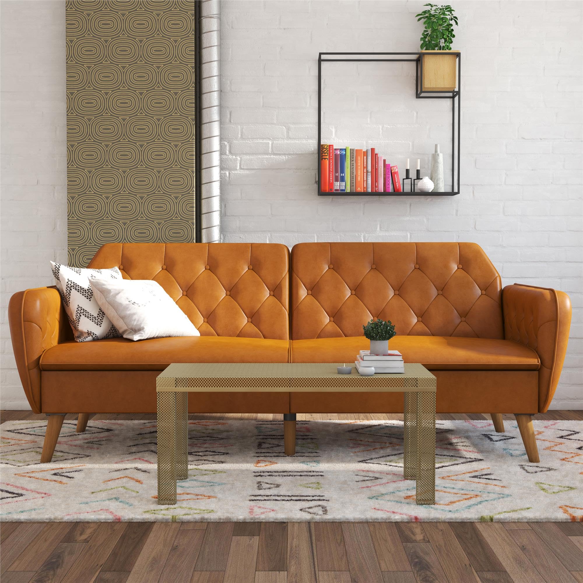 Novogratz Tallulah Memory Foam Futon, Gray Velvet