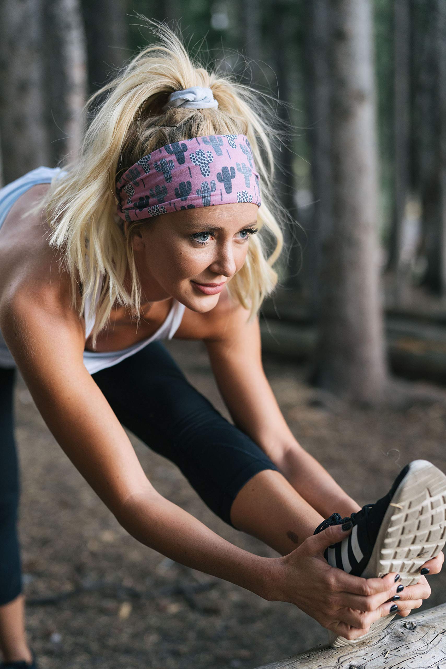 Maven Thread Women's No-Slip Sweat-Wicking Headband for Exercise and Yoga, 4-Pack (Tribe)