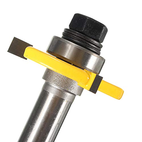 Yakamoz Adjustable Tongue and Groove Router Bit Set with 1/2 Inch Shank, 1-1/4" Stock Woodworking Cutting Milling Tools