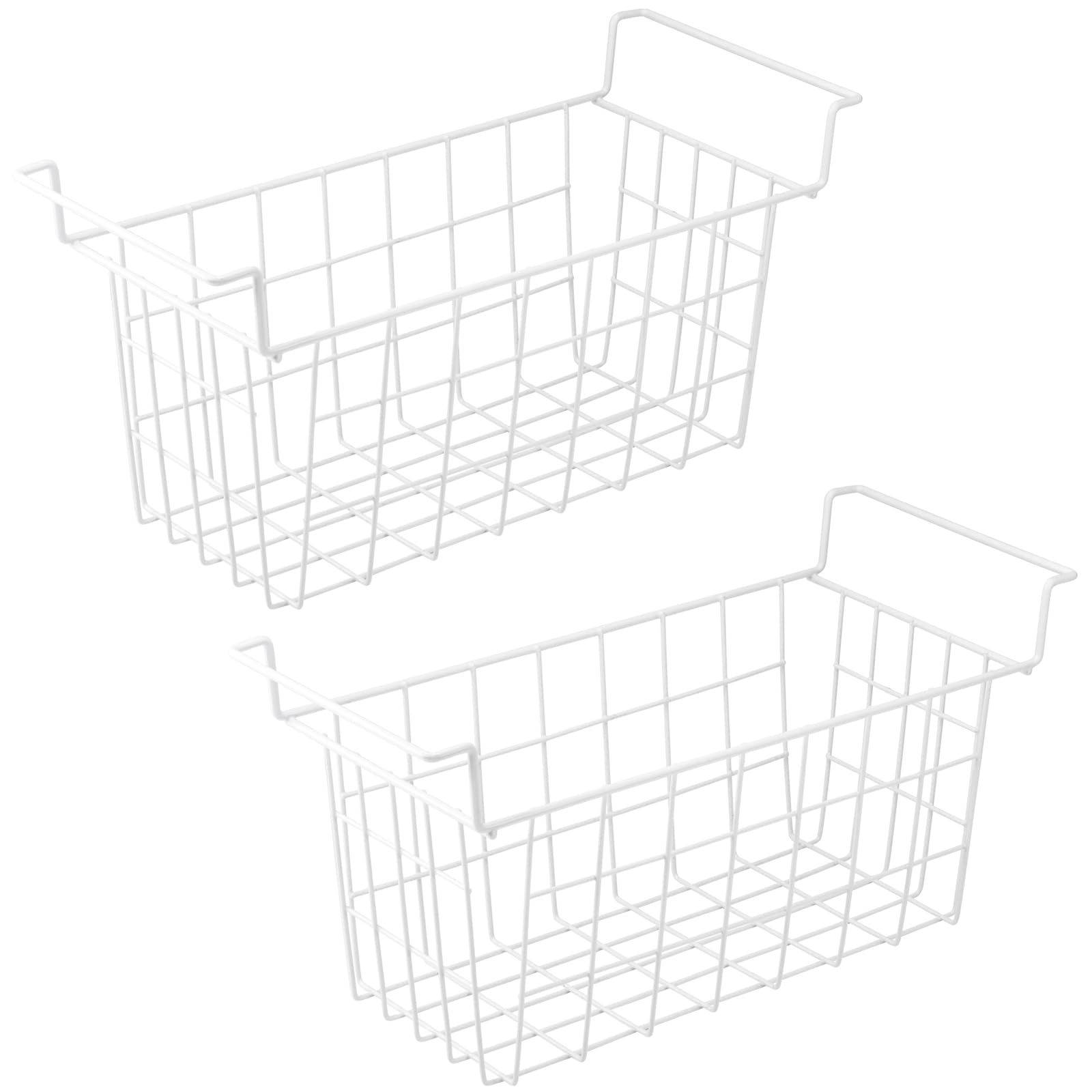 Orgneas 17.5 Inch Freezer Organizer Bins for Chest Freezer Refrigerator Basket Storage Rack Bins Deep Freezer Metal Wire Baskets 2Packs