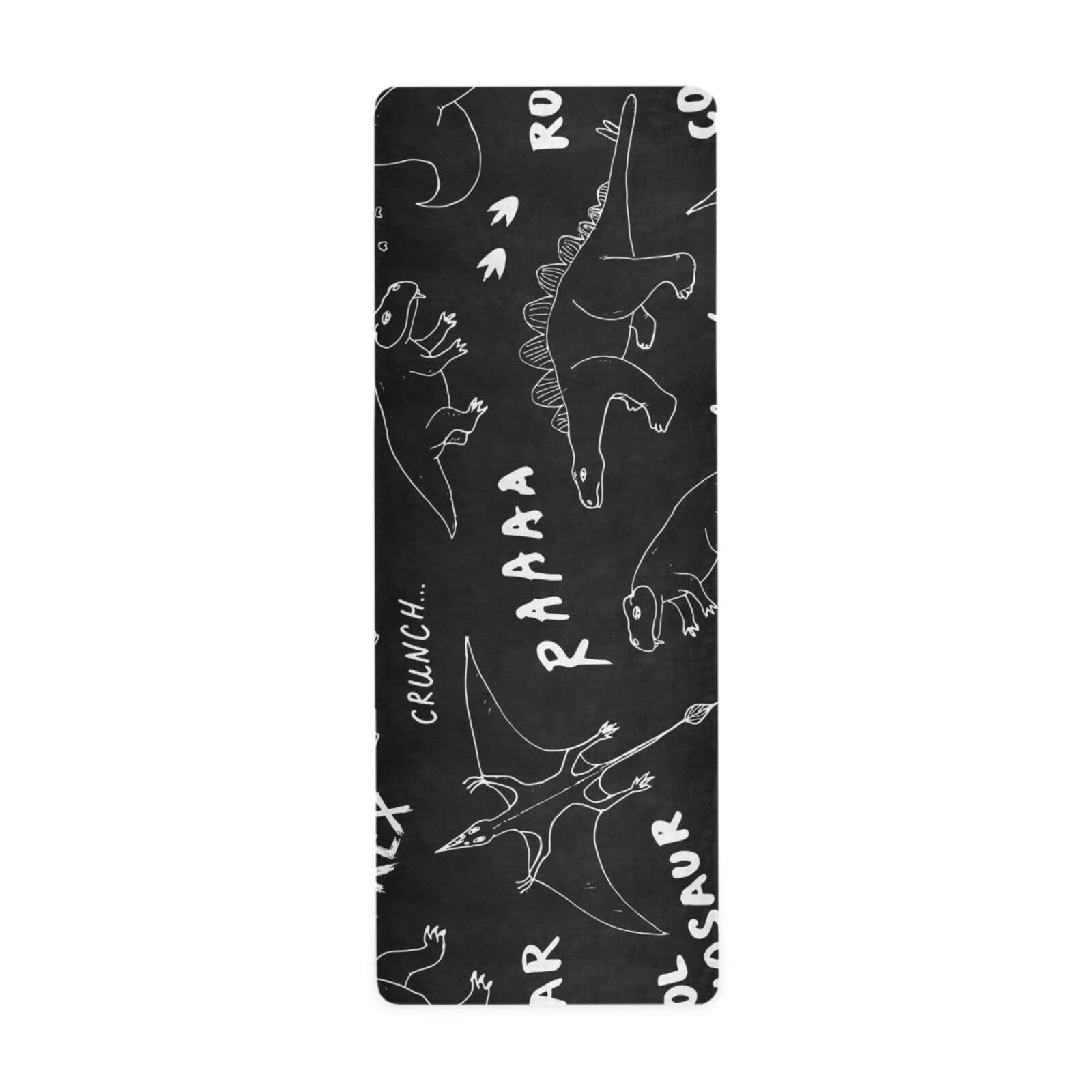 senya Hand Drawn Dinosaurs Yoga Mat Cover, Non Slip Exercise Mat Cover High Performance Grip, Coming with Carry Bag(228vb9c)