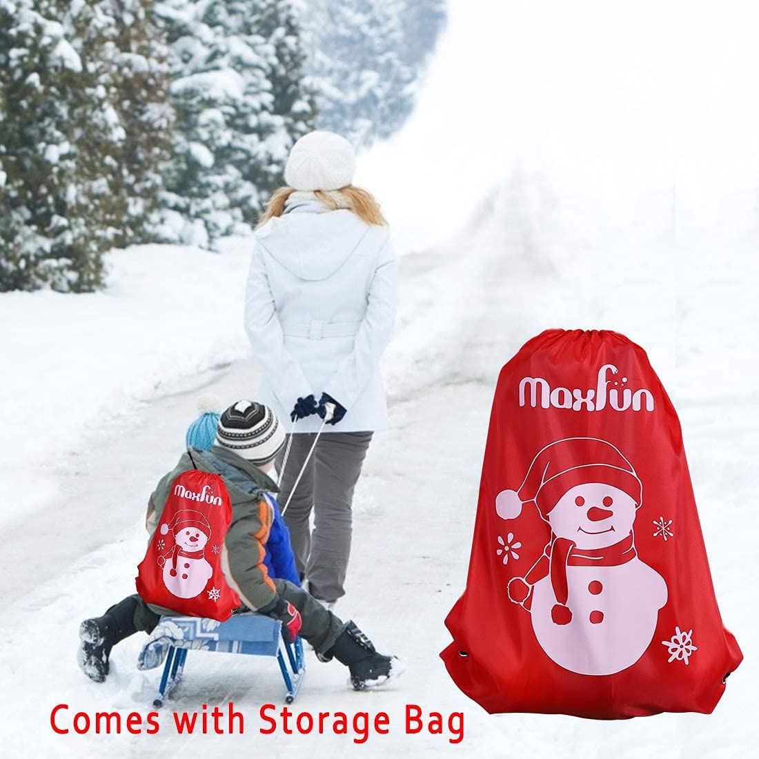 Max Fun 4 Pack Snowball Maker Snow Ball Toys Games with Handle for Kids Outdoor Indoor Winter Snowball Fight Maker Tool Clip with Drawstring Bag