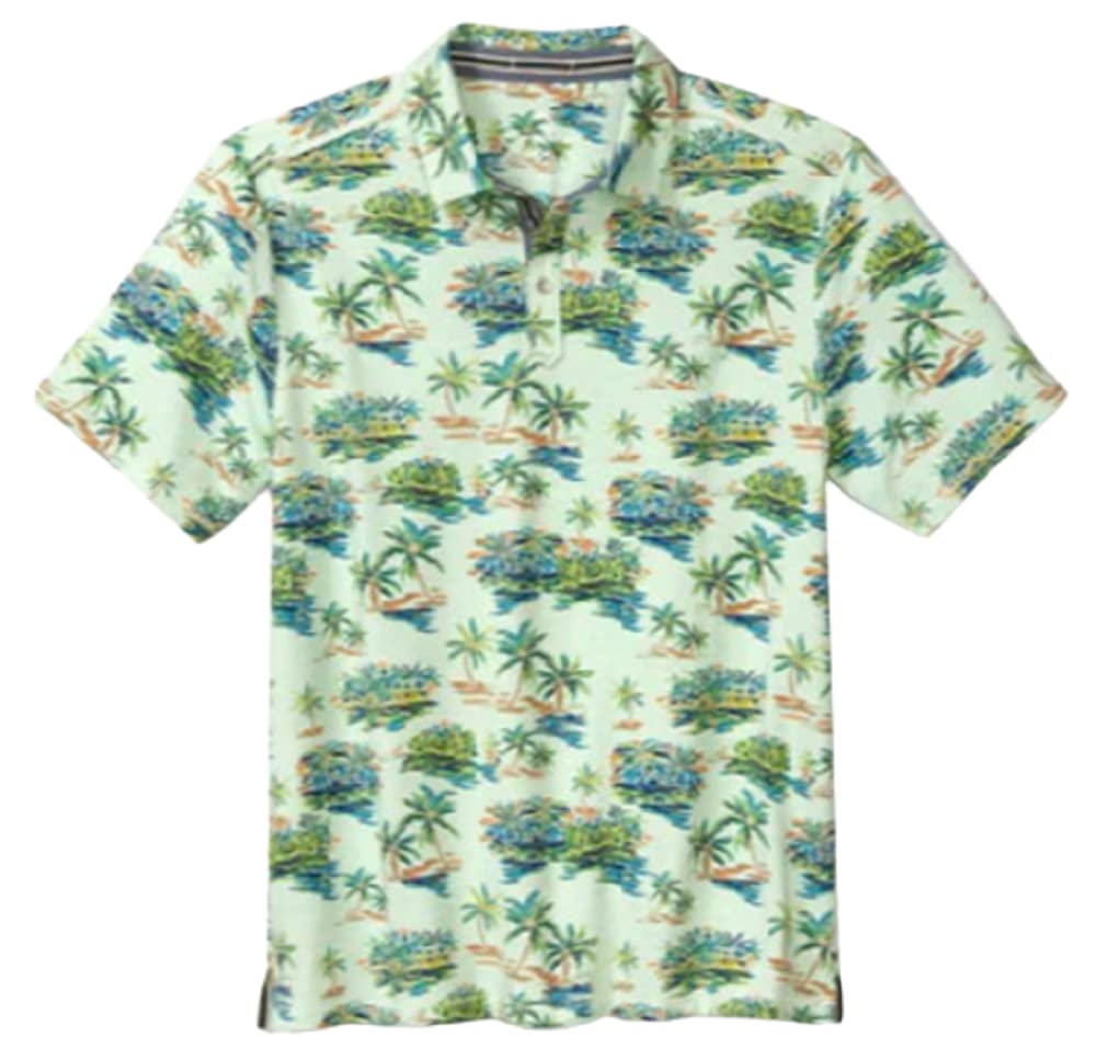 Tommy Bahama Bahama Village Golf Polo Shirt (Color: Dusty Aqua, Size XL)