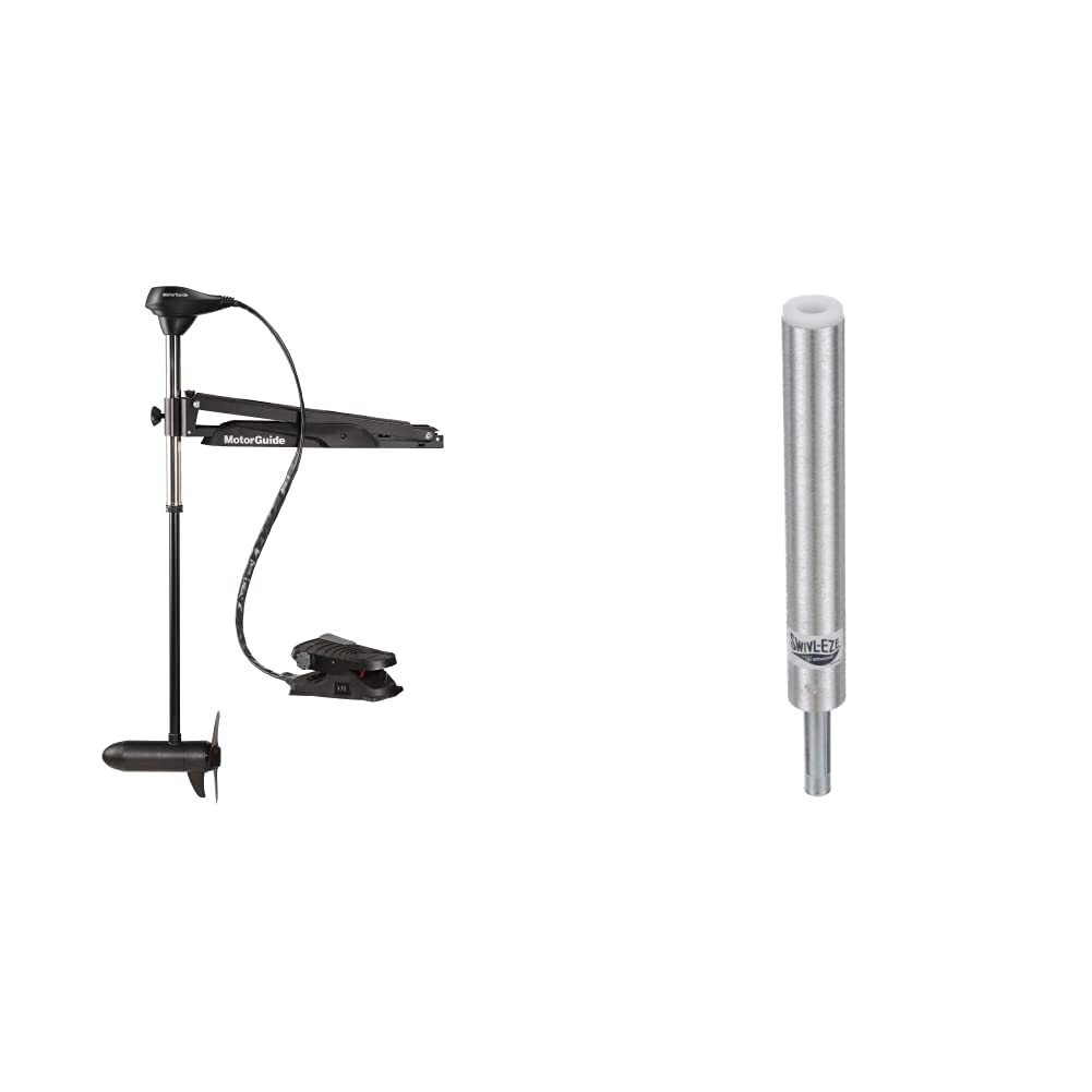 MotorGuide 940200060 X3 Freshwater Bow Mount Trolling Motor β Cable Steer, Foot-Control β 45-Inch Shaft, 45-Pound Peak Thrust & Attwood Lock'N-Pin 3/4" Boat Seat Pin Post SP-2164 - Non-Threaded SILVER