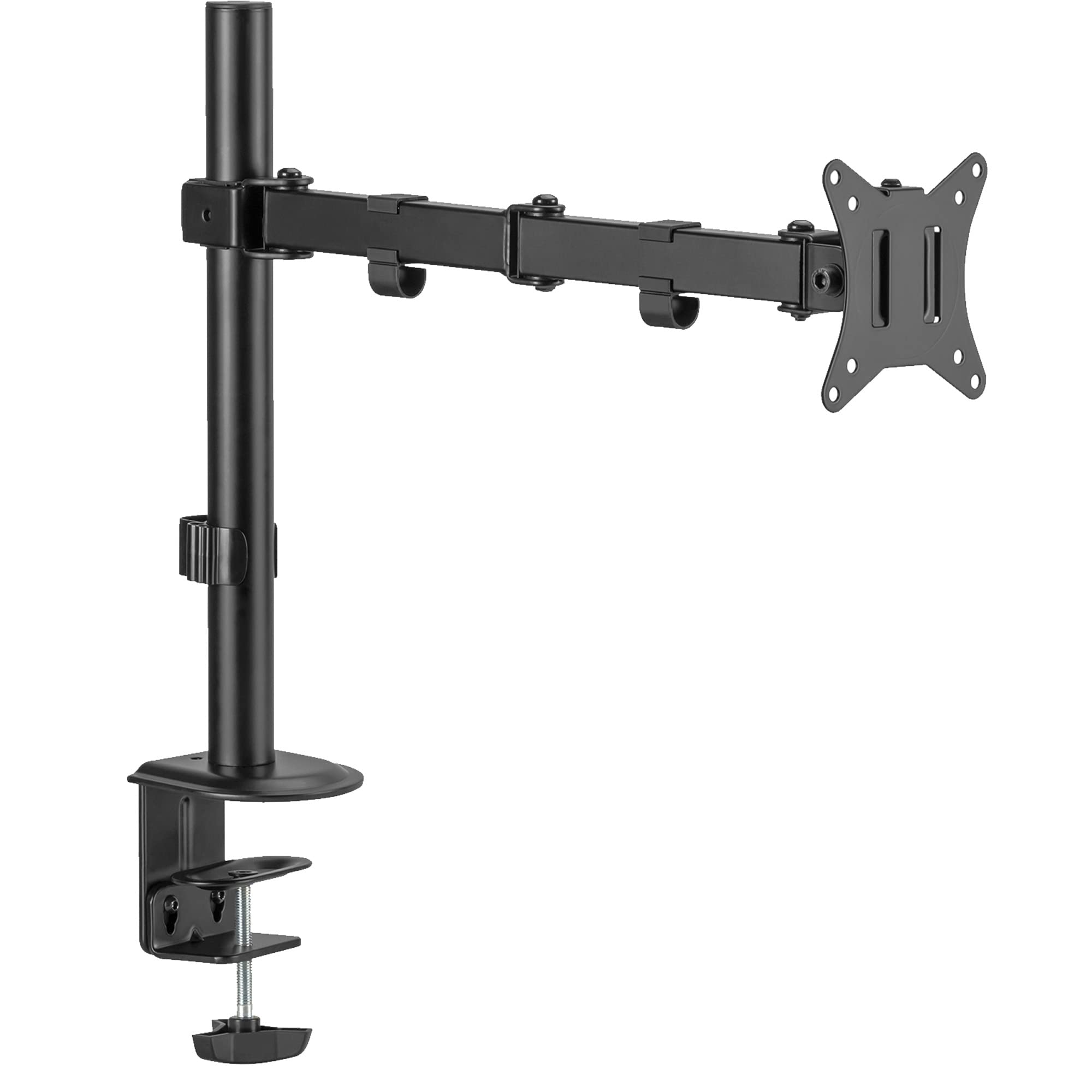 Starburst Technologies Flexion Series Desk Mount Monitor Stand, Heavy Duty Fully Adjustable Stand for LED-LCD Monitor up to 27" w/Grommet Desk Mount, Single-Monitor Steel Articulating Monitor Mount