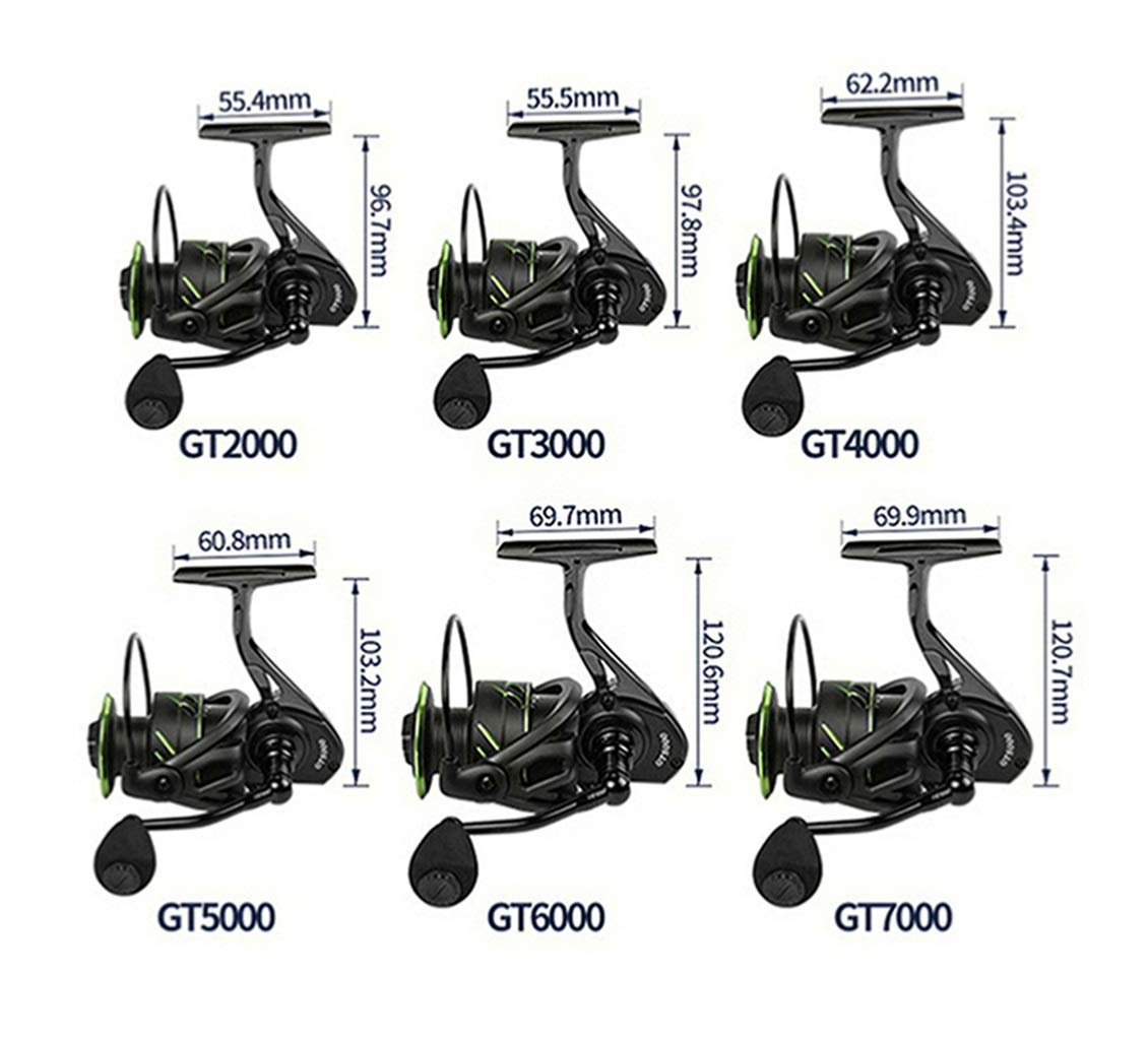LLJPYX7L Smooth Fishing Reel, Durable Frame Left and Right Interchangeable Stainless Steel BB Large Capacity Full Wire Cup, Suitable for Beginners (Size : 4000)