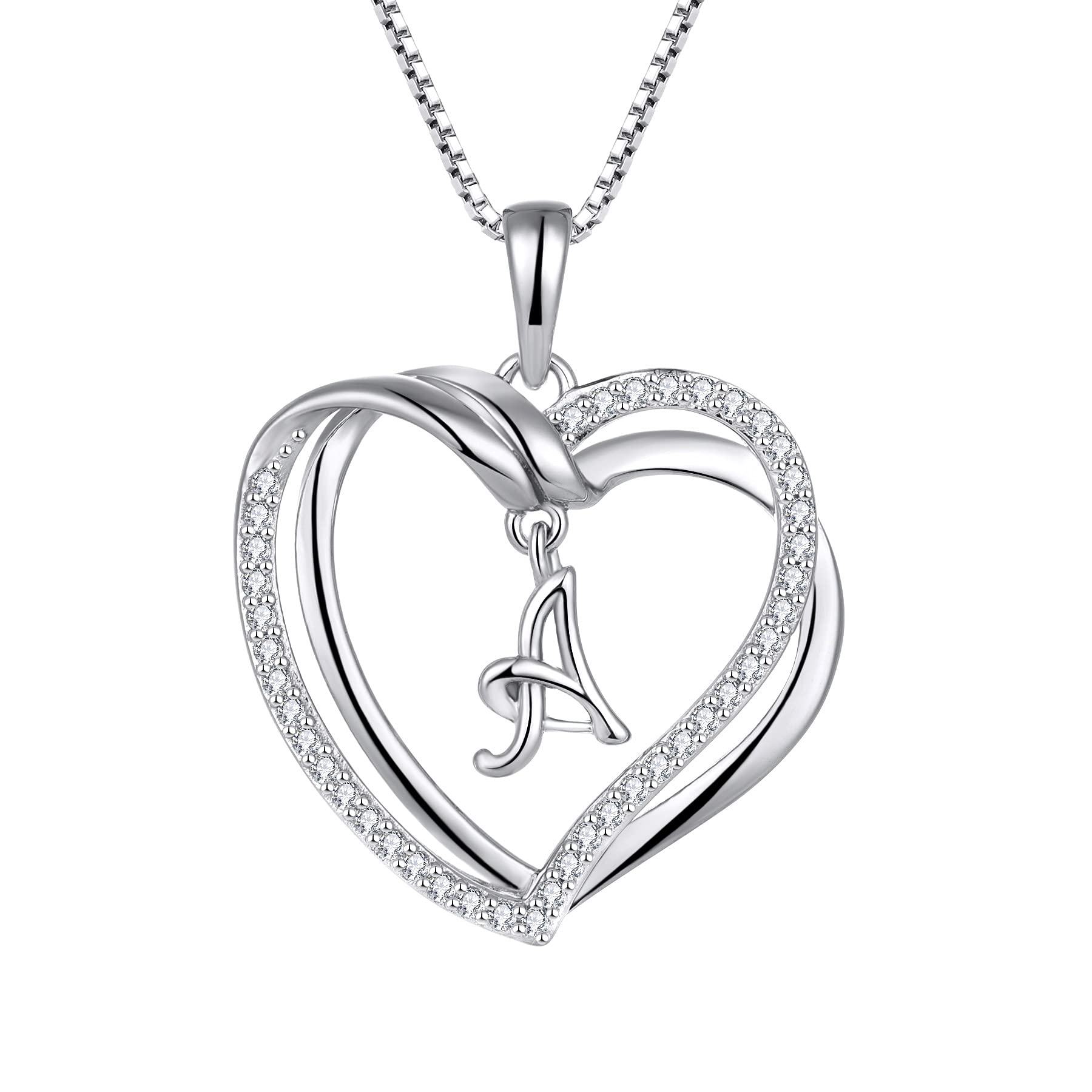 STARCHENIE A Necklace Initial Sterling Silver Heart Letters A Pendant Necklace for Women