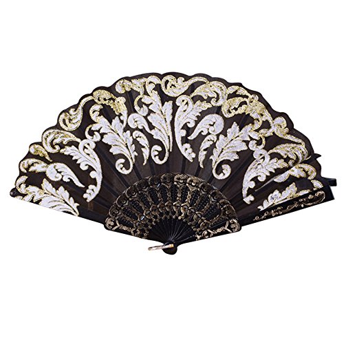 Style Held Dance Lace Silk Chinese/Spanish Hand Flower Wedding Fan Party Folding Tools & Home Improvement Honeycomb Paper