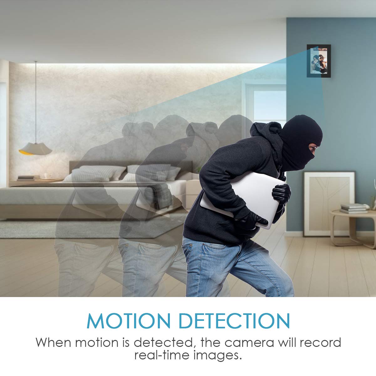 VERRNY Spy Hidden Camera Photo Frame HD 1080P Mini Camera Security Nanny Cam with Motion Detection for Home, Office,No WiFi Required