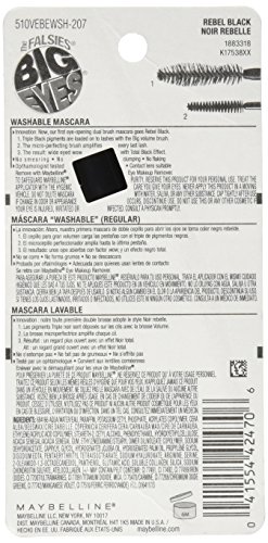 Maybelline New York The Falsies Big Eyes Washable Mascara, Rebel Black, 0.30 Fluid Ounce