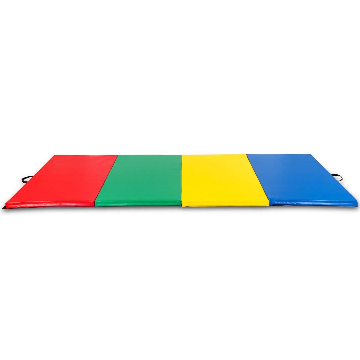 MAT EXPERT 4'x10'x2" Gymnastics Mat Thick Folding For Tumbling Exercise Gym Fitness Mat with Hook & Loop Fasteners (Multicolor)