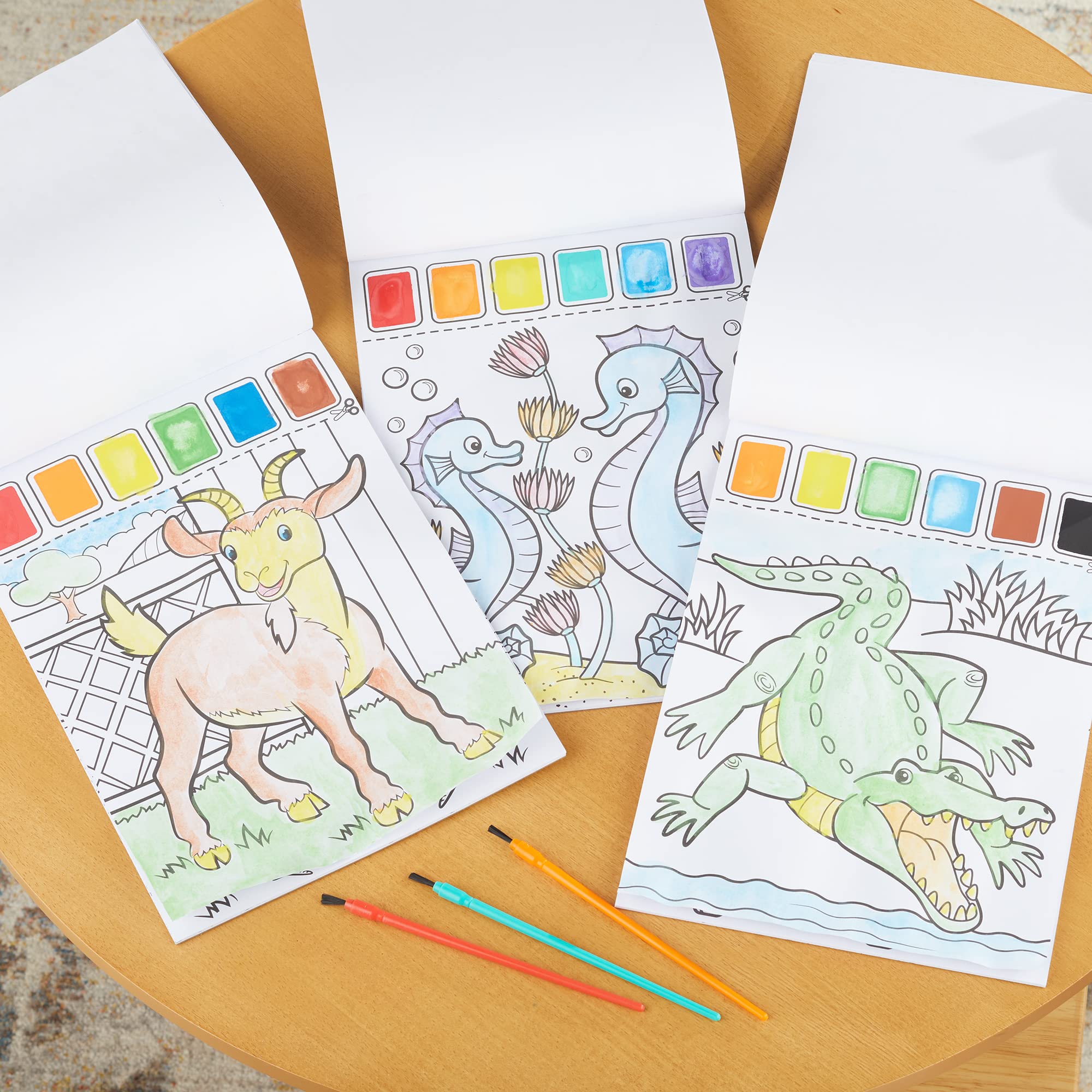 Melissa & Doug Paint With Water Activity Books Set: Farm, Ocean, Safari, Multicolor, 1 count (pack of 1)