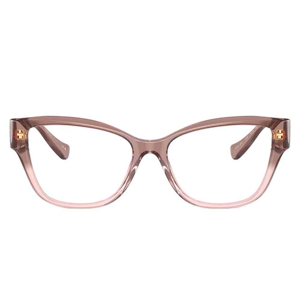 Versace ICONIC VE 3347 5435 Transparent Pink Plastic Cat-Eye Eyeglasses 52mm