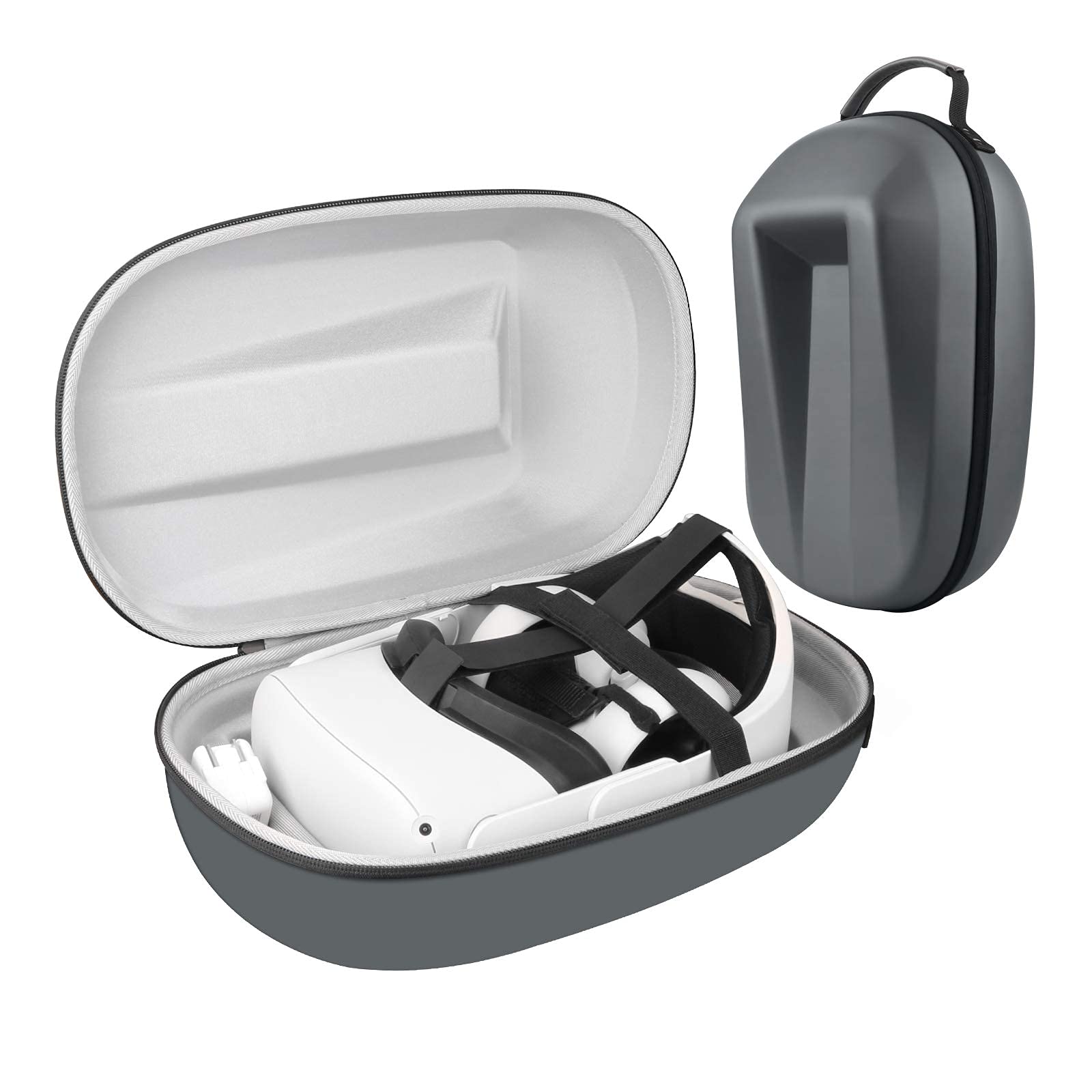 Oculus Quest 2 Accessories All-in-One Bundle, Meta Quest 2 Head Strap Replace - Quest 2 Case, Face Pad, Controller Grips Cover, Enhanced Support and Comfort in VR, Holiday Travel Kits (Gray Case)