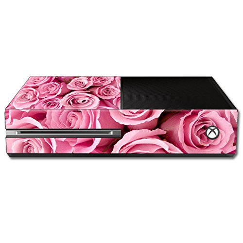 MightySkins Skin Compatible with Microsoft Xbox One - Pink Roses | Protective, Durable, and Unique Vinyl Decal wrap Cover | Easy to Apply, Remove, and Change Styles | Made in The USA