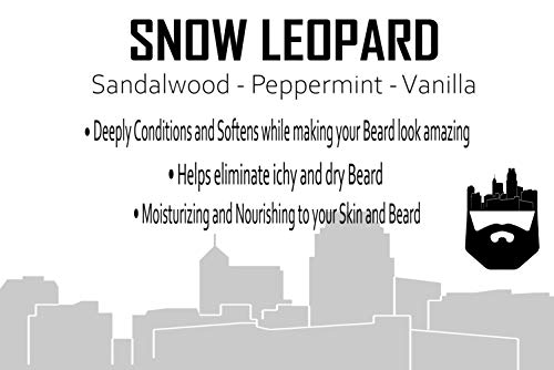 OakCityBeardCo. - Snow Leopard - 2 Ounce - Beard Balm - Beard Conditioner - Sandalwood - Peppermint - Vanilla