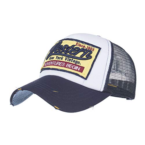 Summer Hop Casual for Men Embroidered Baseball Mesh Hats Hats Caps Hip Cap Women Baseball Caps Scuttle Hat Navy, One Size