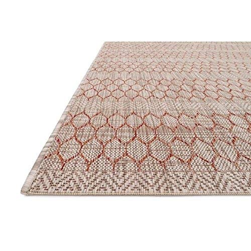 Loloi Isle Collection IE-01 Beige/Rust 18" x 18" Sample Sample Rug