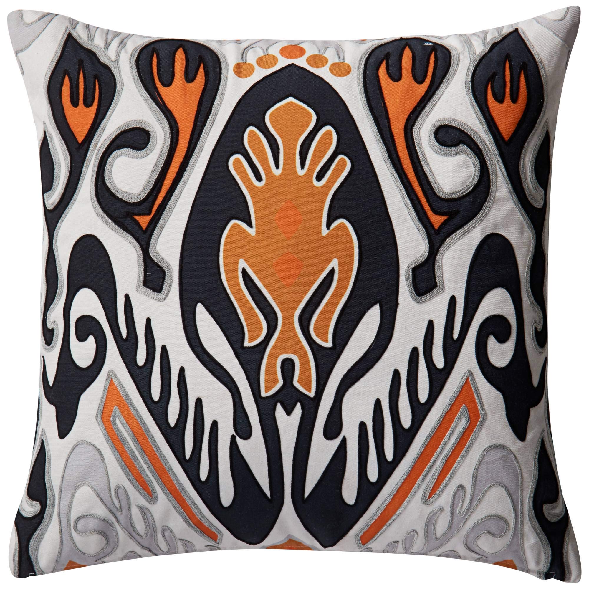 Loloi Poly Set Orange/Multi Decorative Accent Pillow, 22" x 22" Cover
