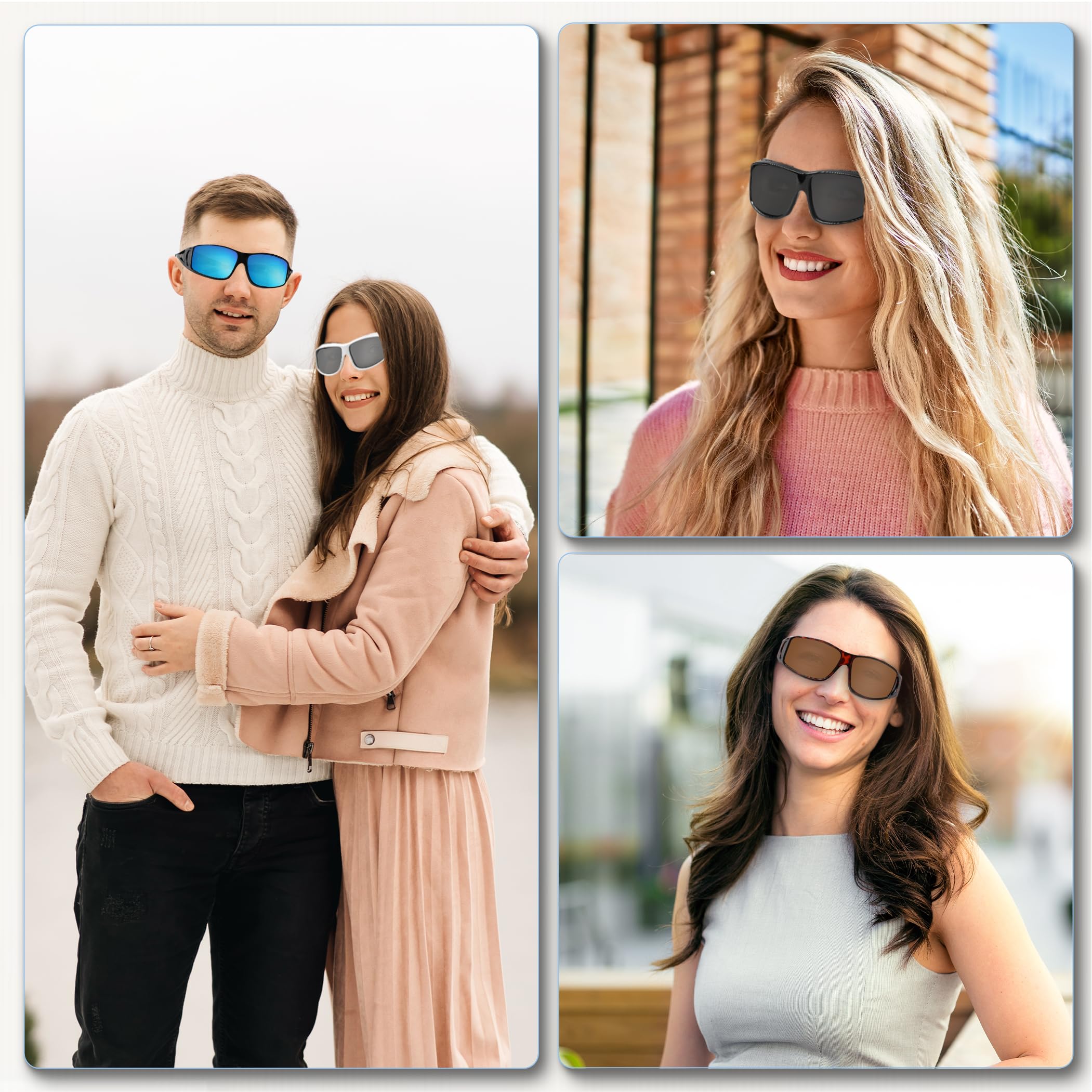 Yogo Vision Fit Over Wrap Sunglasses Polarized Lens Wear Over Eyeglasses 100% UV Protection for Men and Women