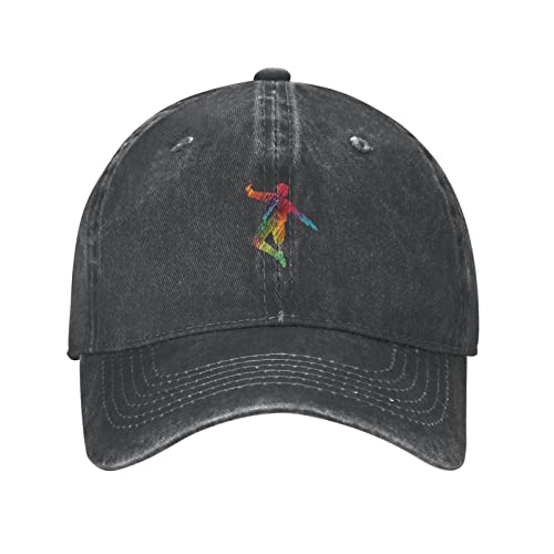 OVPSZFYO Baseball Cap Men Women Adjustable Cotton Low Profile Trucker Hat Denim Gift Dad Hats for Summer Sports Travel (Black)