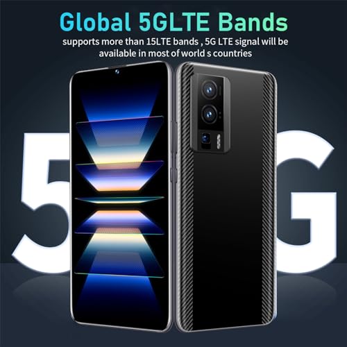 Luqeeg Unlocked Smartphone, 100‑240V 12GB 256GB 2.4G 5G WiFi Mobile Phone 4G Network 32MP 16MP Dual Card Standby 6.54 (US Plug)
