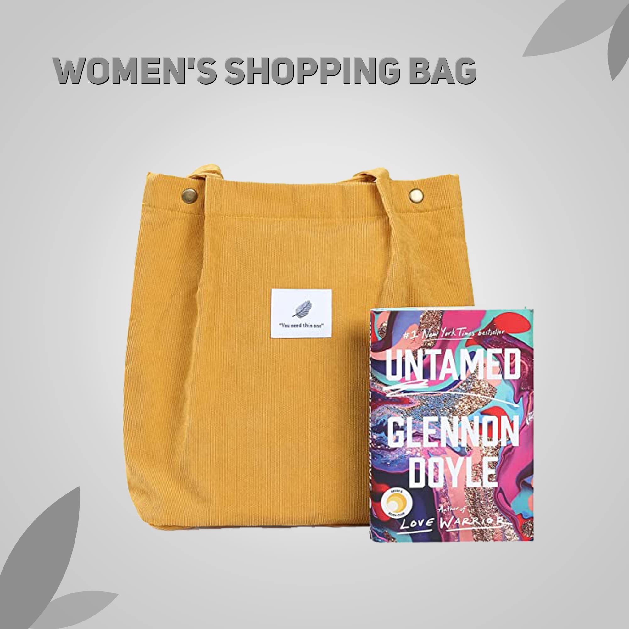 Sable Hub Women's Shopping Bag | Canvas Shoulder Hand Bags | Waterproof, Foldable Tote Bags, Comfortable for Outdoor - Orange