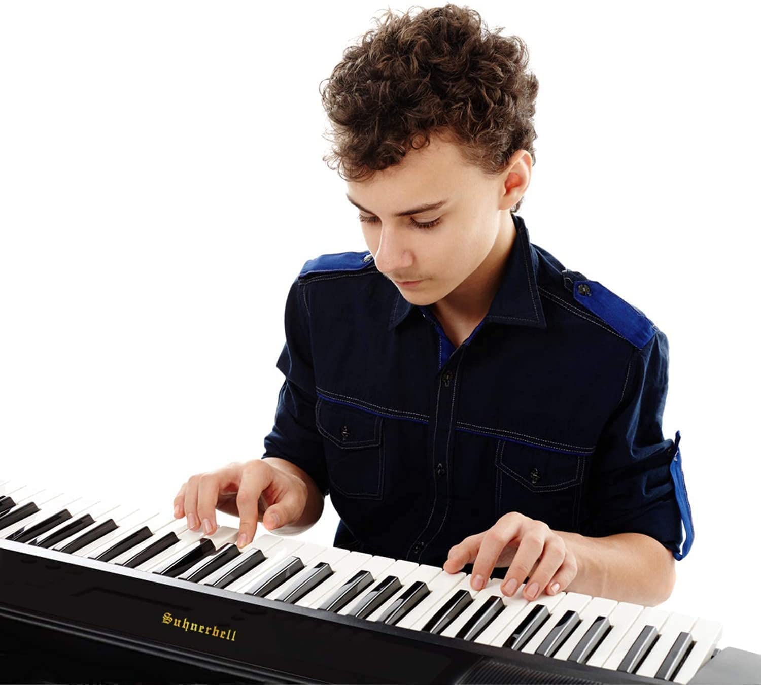 Suhnerbell Digital Piano Keyboard with 88 Keys Full Size SEMI-Weighted Keys, Beginner Electric Piano/Keyboard Set, Portable Keyboard Piano with Continuation Pedal
