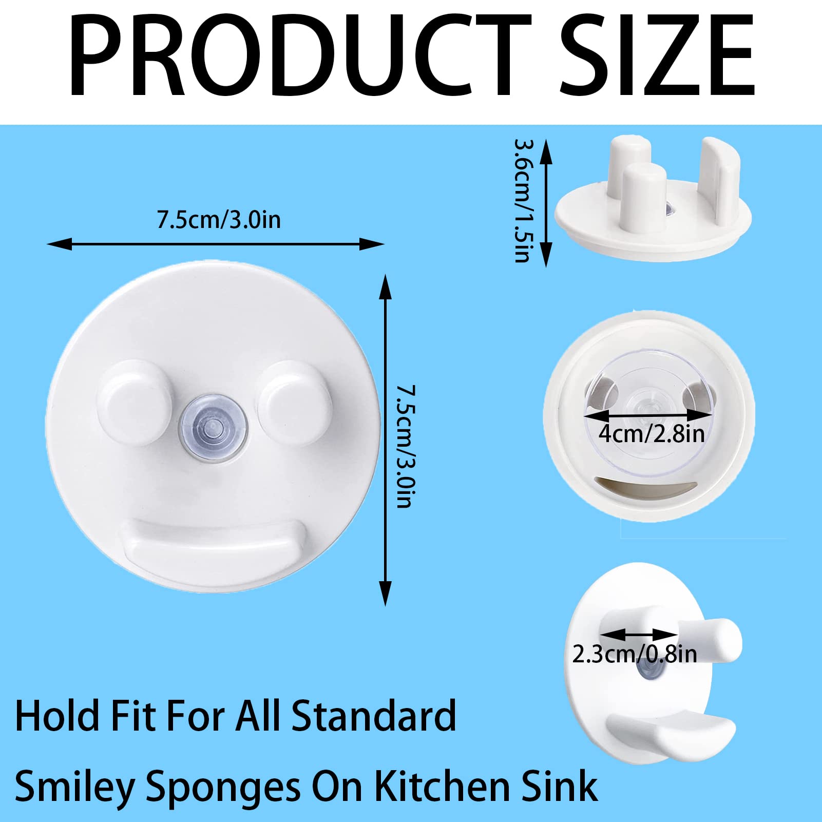Sponge Holder, Sponge Caddy with Suction Cup Installation, Sponge Sink Organizer for Kitchen and Bathroom, for Holding Smiley Sponges(Sponges Not Included)…