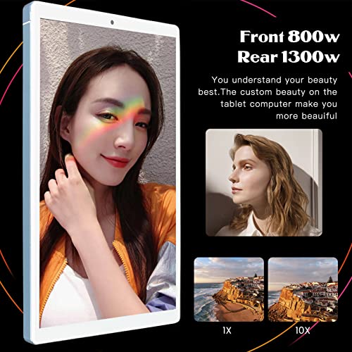 Yoidesu 10.1in Tablet, MT6592 10 Cores CPU HD Display Tablet for Android 10.0, 4G RAM 64GB ROM Storage, 2.4G and 5G WiFi, Front 800w Rear 1300w Camera Dual SIM, 8000mAh(US Plug)