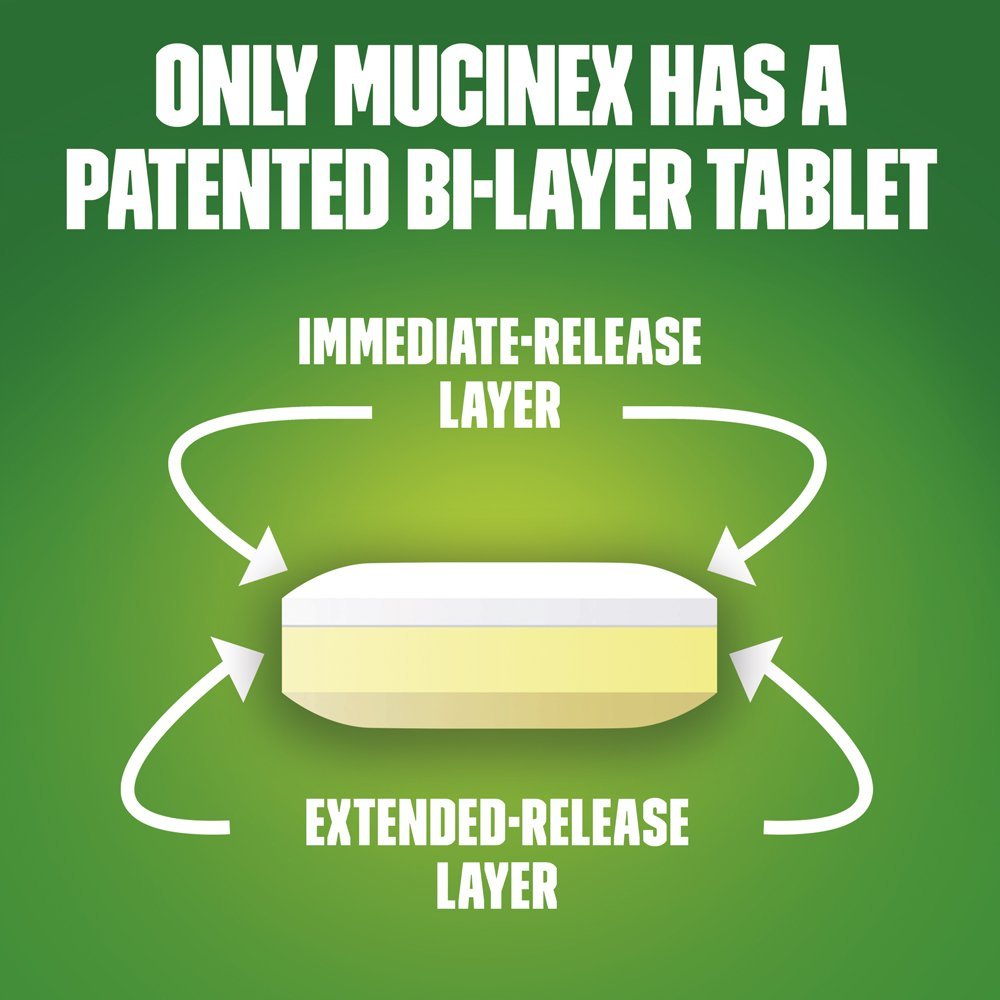 Mucinex Cough Suppressant and Expectorant, DM Maximum Strength 12 Hr Relief Tablets, 42ct, 1200 mg, Thins & loosens Mucus That Causes Chest Congestion