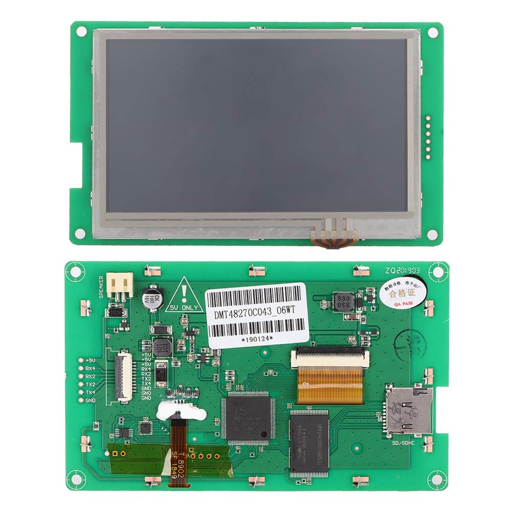 Tyenaza 4.3-inch TFT LCD Display Touch Panel with UART Port TFT LCD Module Color Resistance Touch Screen for 3D Printer DIY Support Text Music