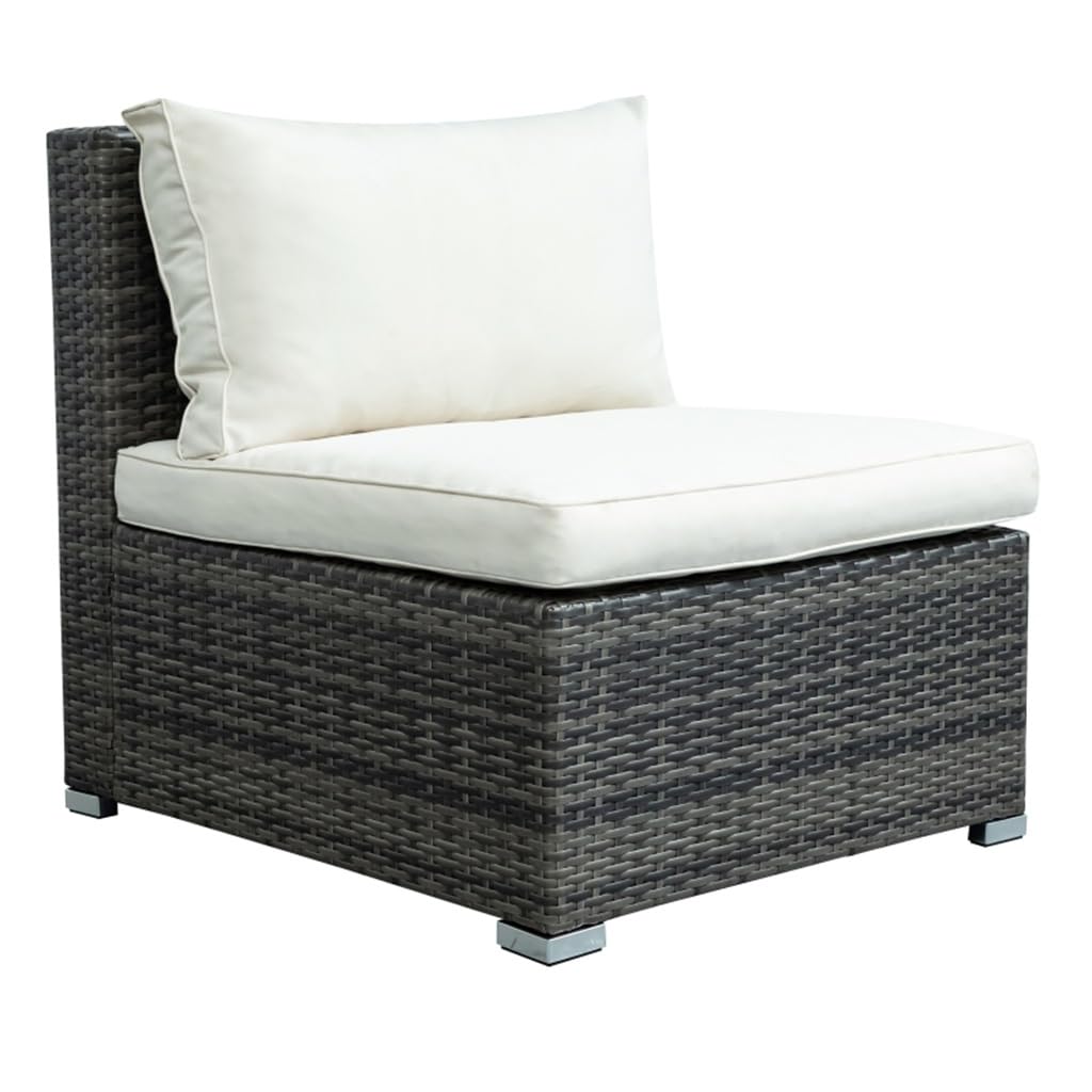 MJWDP Patio Furniture Sets, 8-Piece Patio Wicker Corner Sofa, Ottoman and Coffee Table for Outdoor Backyard Gardens
