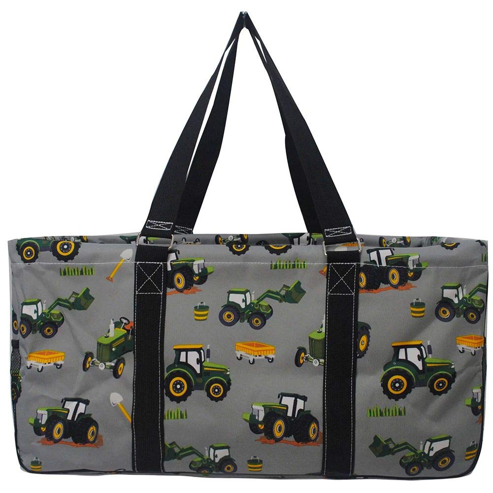 NGIL All Purpose Open Top 23" Classic Extra Large Utility Tote Bag 2020 Collection (Tractor Trucks Black)