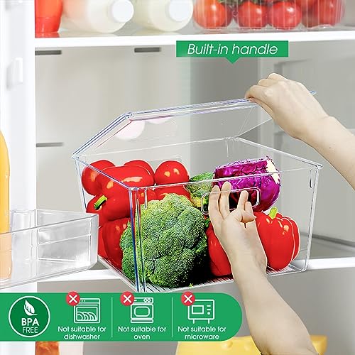 Ozera 12Pcs Refrigerator Organizer Bins, Fridge Organizer with Egg Holder, Stackable Fruit Storage Containers for Fridge, BPA-free Clear Fridge Organizers and Storage with Lids for Vegetables