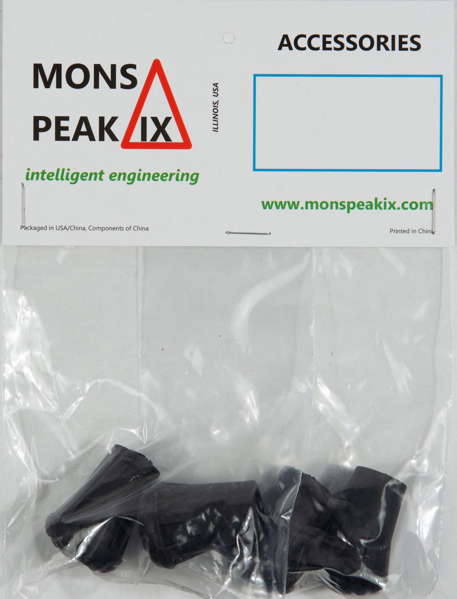 Mons Peak IX Trekking Hiking Walking Poles Replacement Rubber Tips Protectors (4-Pack)