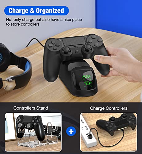 PS4 Controller Charging Station Dock for Playstation 4 Controller, PS4 Controller Charger for DualShock 4 Remote, Playstation 4 Charger Station for Sony Playstation 4/PS4/PS4 Slim/PS4 Pro Controllerā¦