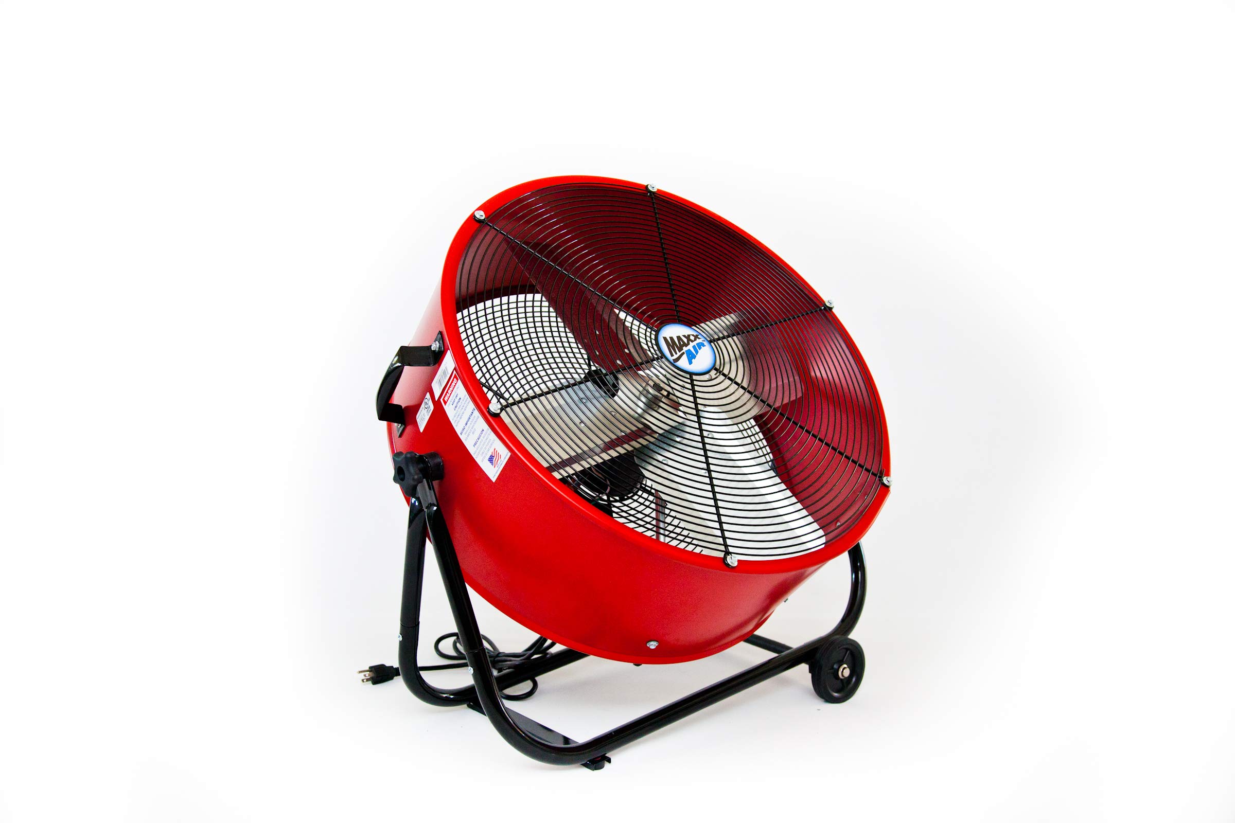 Maxx Air | Industrial Grade Air Circulator for Garage, Shop, Patio, Barn Use | 24-Inch High Velocity Drum Fan, Two-Speed