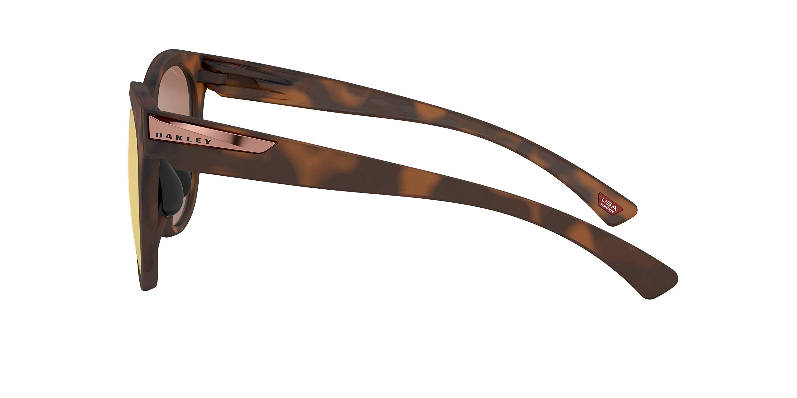 Oakley Women's OO9433 Low Key Round Sunglasses, Matte Brown Tortoise/Prizm Rose Gold Polarized, 54 mm