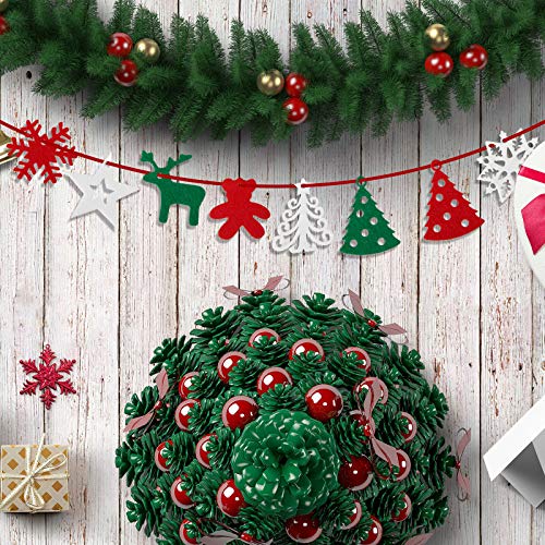 Naler 36 Pieces Christmas Felt Ornament Set - Includes Reindeer, Snowflake, Angel, Glove - Cute Hanging Ornaments for Christmas Tree Decorations