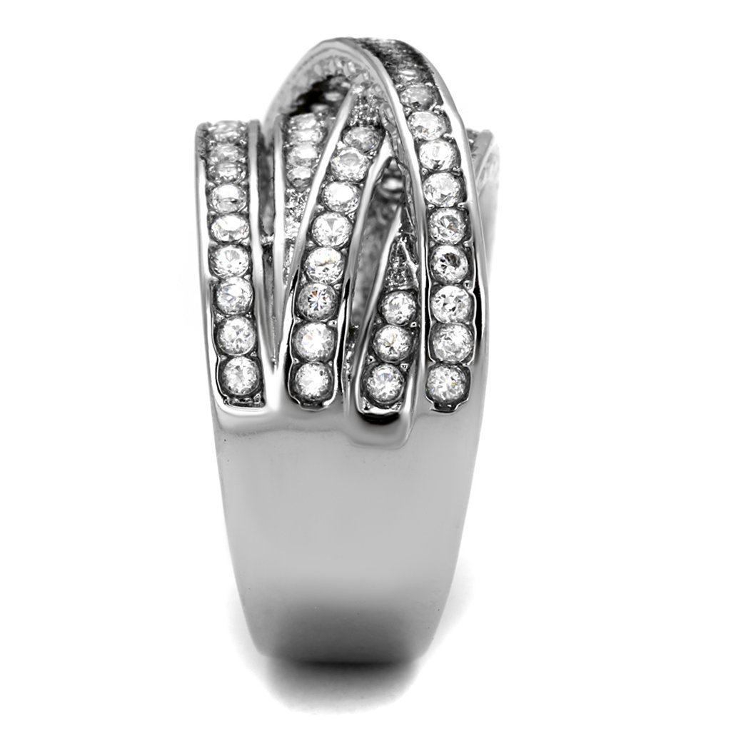 Marimor Jewelry Women's Round Cut Cubic Zirconia Stainless Steel Anniversary Ring Size 5