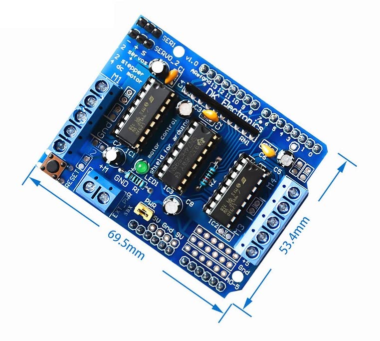 WWZMDiB L293D DC Motor Drive Shield Expansion Board Compatible with Duemilanove R3 AVR